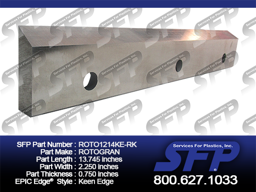 Rotogran Granulator Knives ROTO1214 | Services For Plastics, Inc.