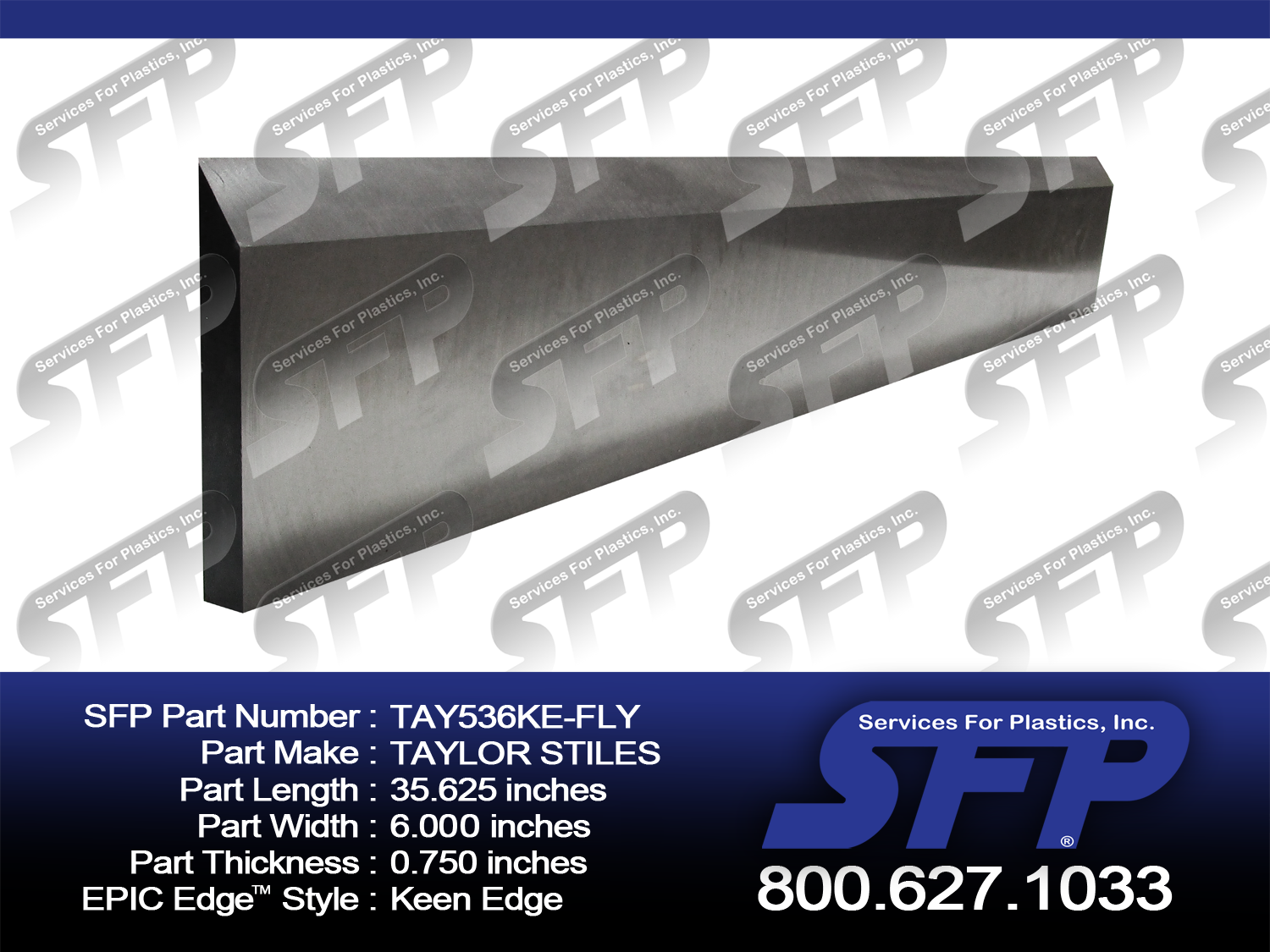 Taylor Stiles Granulator Knives TAY536 | Services For Plastics, Inc.